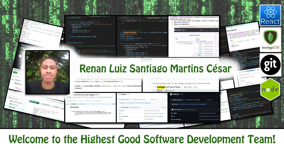 One Community Welcomes Renan Luiz to the Software Team!