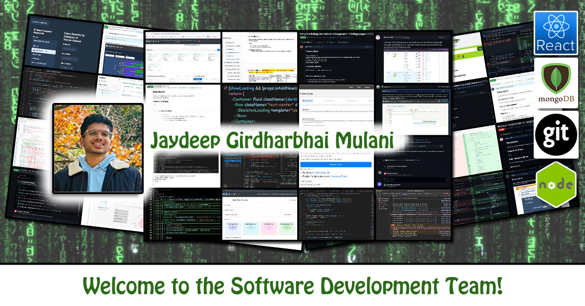 One Community Welcomes Jaydeep to the Software Team!